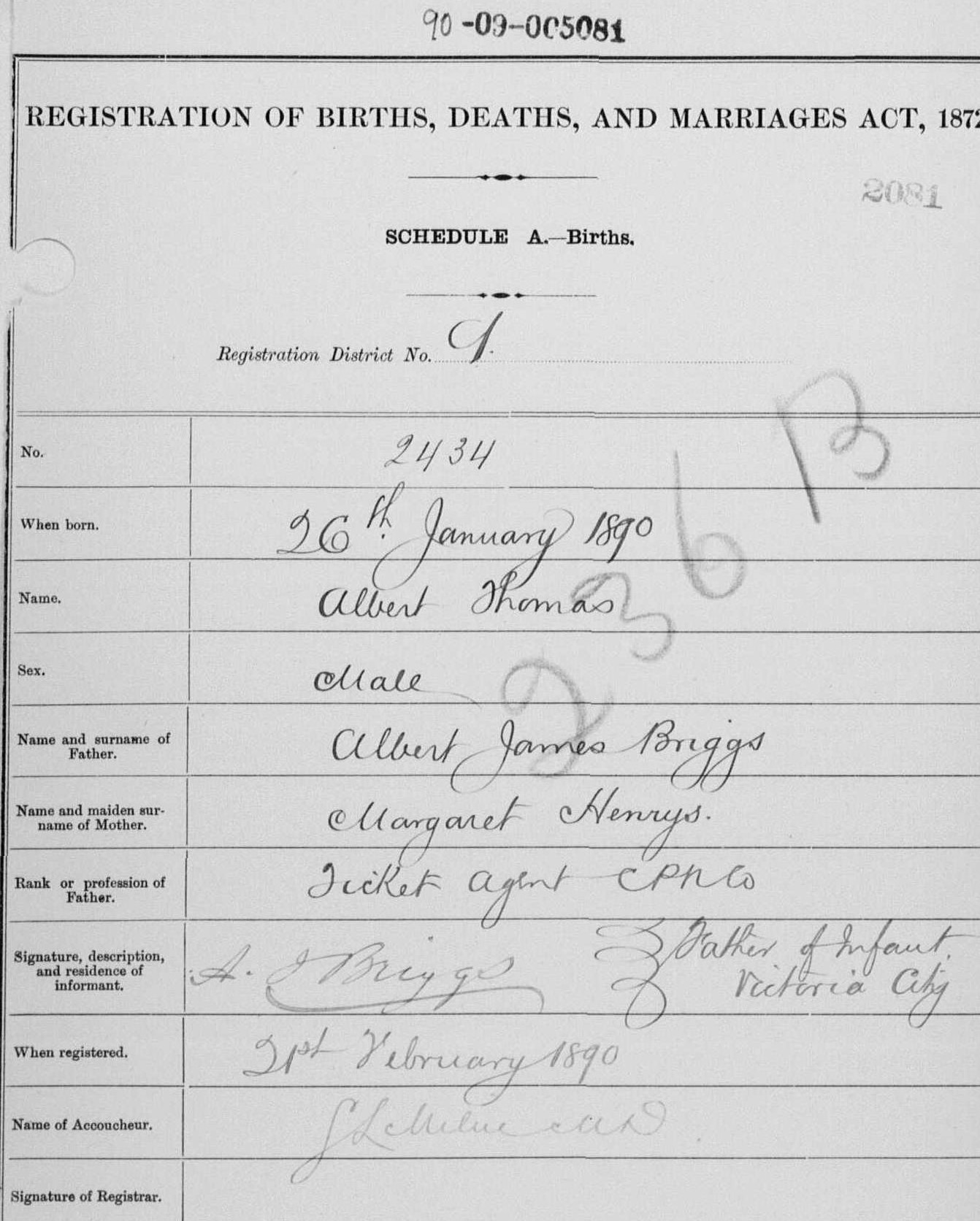 Albert Thomas Briggs – We Are Family Briggs